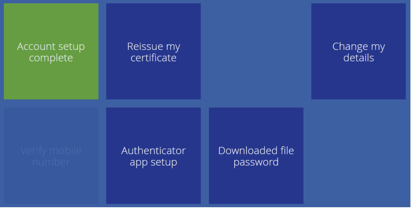 Overview of "Manage My Unipass Identity" section – Unipass Identity