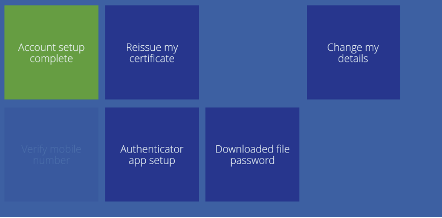 Application Status Tile – Unipass Identity