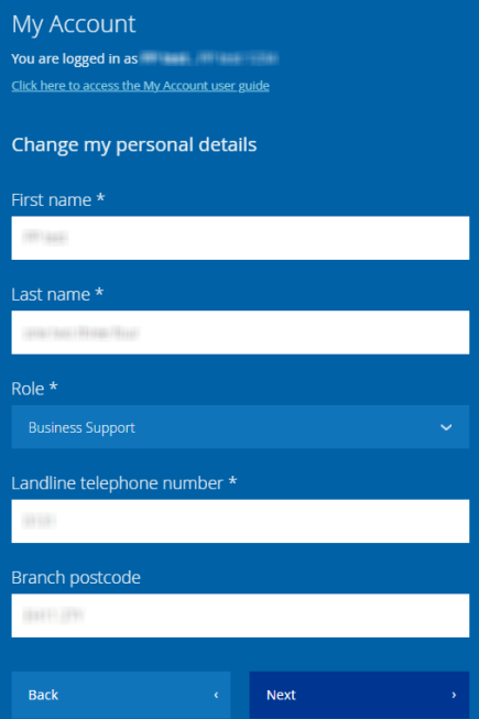 Change my Details – Unipass Identity