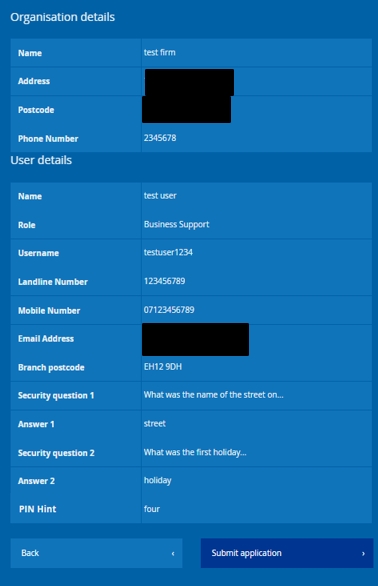 Step 3- Application confirmation and submission – Unipass Identity