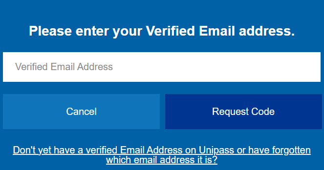 Logging in with a code sent to your email – Unipass Identity