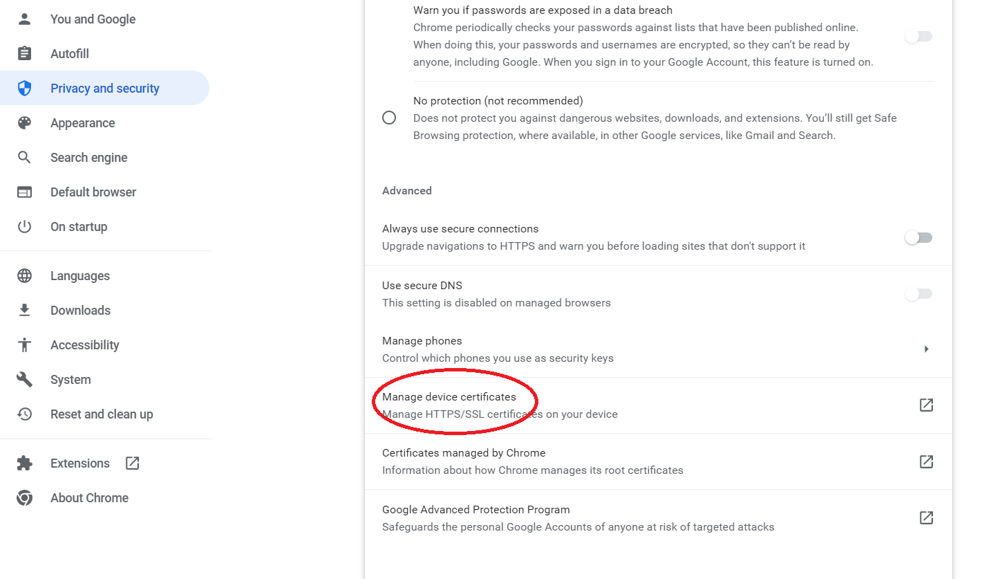 How to find your Unipass certificate in Google Chrome – Unipass Identity